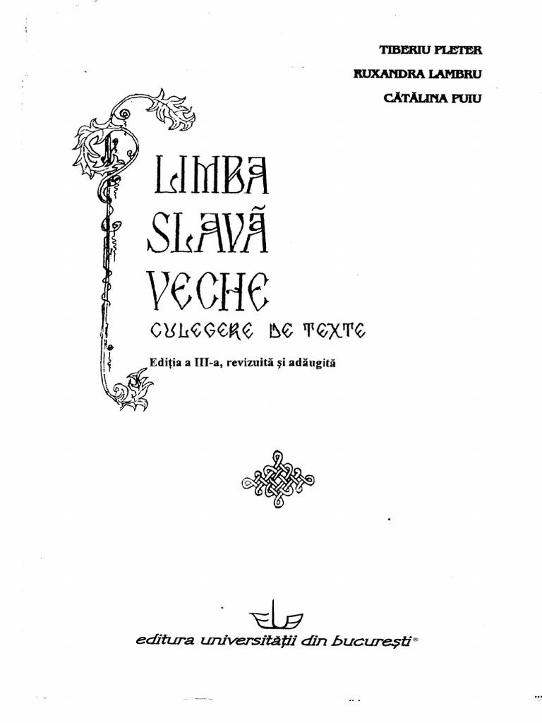 Limba Slava Veche Culegere de Texte | PDF