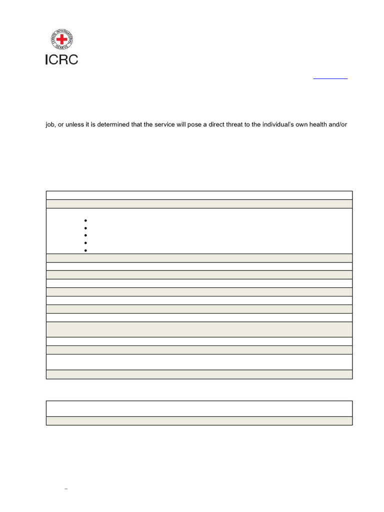 ICRC Pre-Deployment Medical Standards | PDF | Diabetes | Chronic Condition