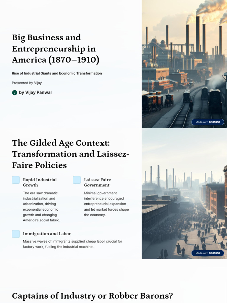 Big Business and Entrepreneurship in America 1870 1910 | PDF | John D ...