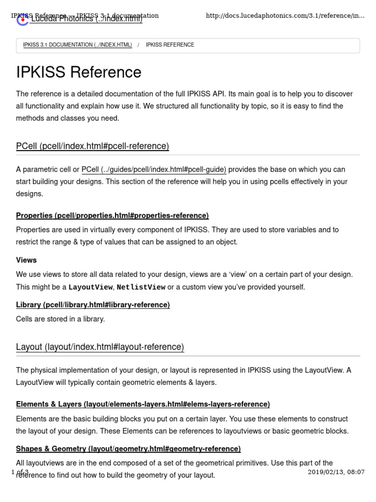 IPKISS Reference - IPKISS 3.1 Documentation | PDF | Geometry | Variable ...