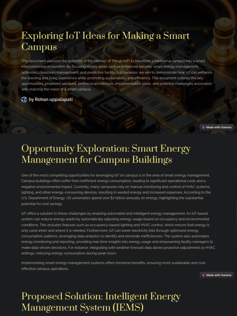Exploring IoT Ideas For Making A Smart Campus | PDF