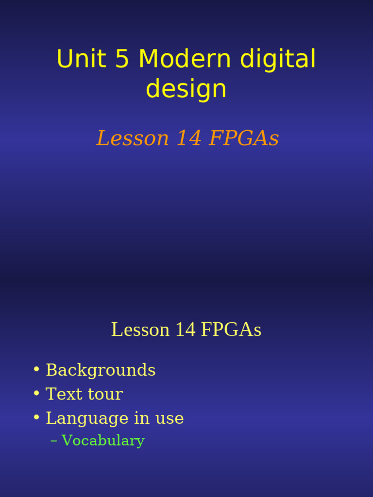 Lesson 14 Electronic Design With FPGAs | PDF | Field Programmable Gate ...