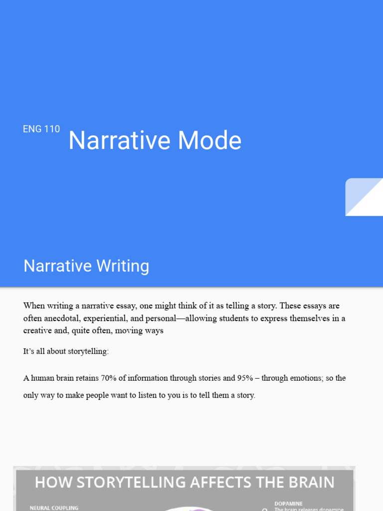 Narrative Mode | PDF | Essays | Narrative