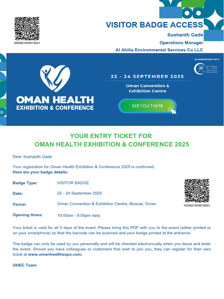 Oman Health Conf | PDF