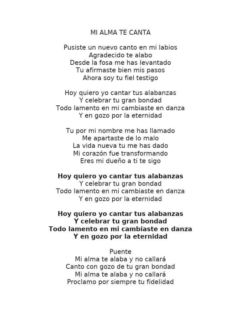 Alabanzas de mi alma te canta | PDF