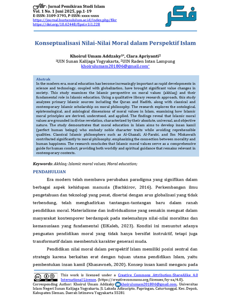 Konseptualisasi+Nilai-Nilai+Moral+dalam+Perspektif+Islam-Revision | PDF