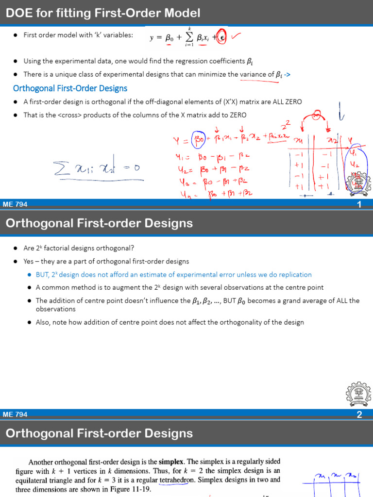 Orthogonal First-Order Designs | PDF | Least Squares | Design Of ...