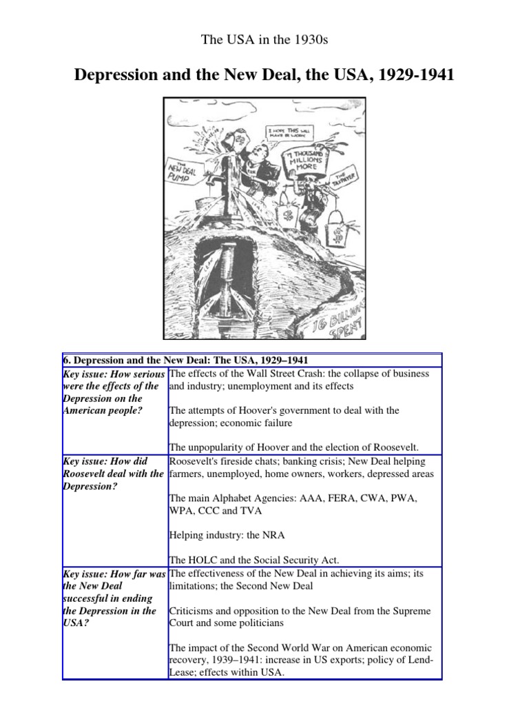 USA 1930s AFL & Revision Booklet 2 | PDF | New Deal | Great Depression