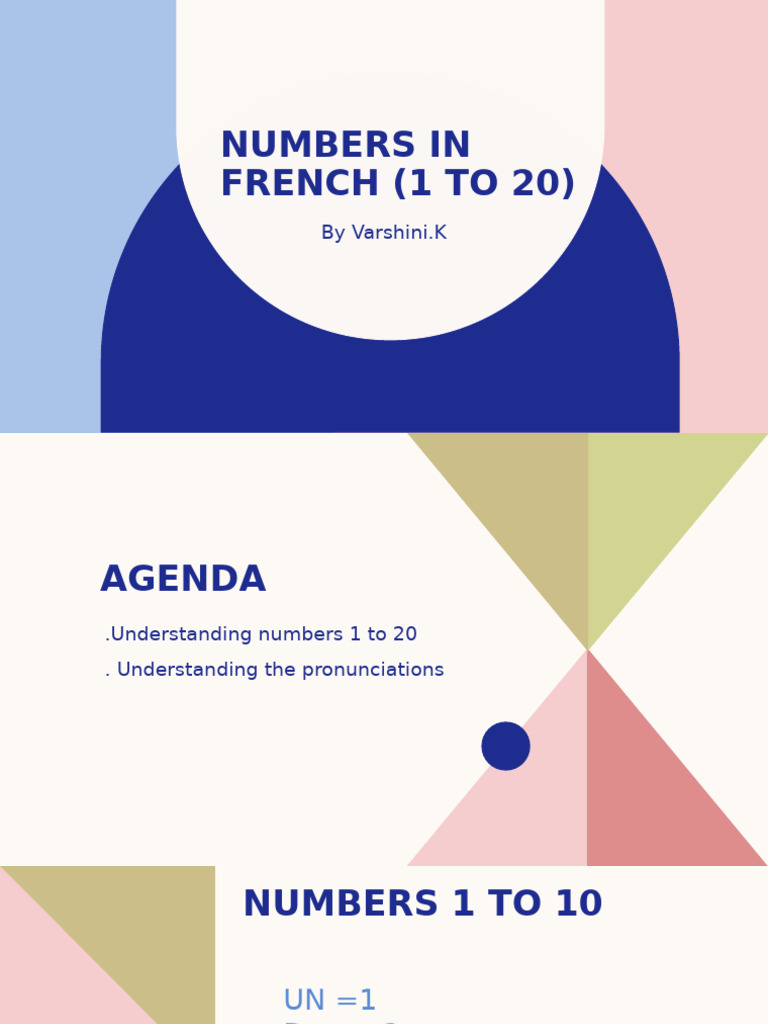 Numbers in French (1 To 20) | PDF