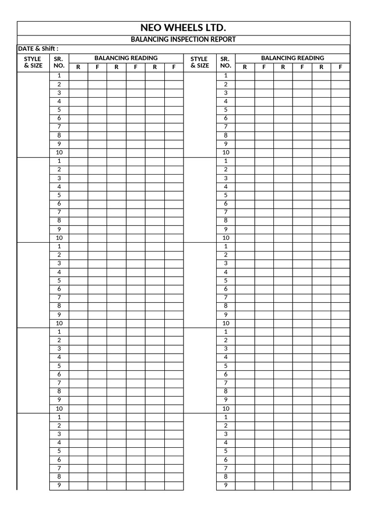 07.balancing Inspection Report Print 34 | PDF