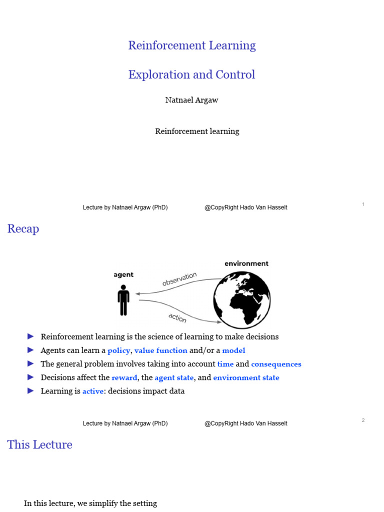 Lecture 2 - Exploration and Control - Slides | PDF | Bayesian Inference ...