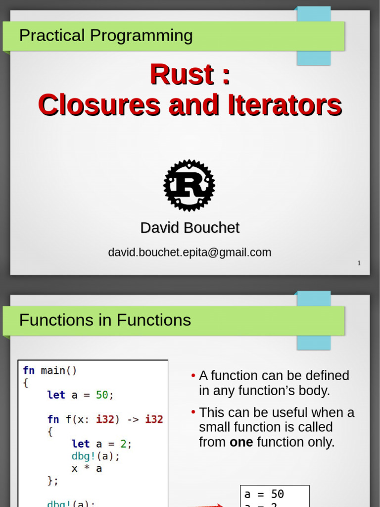 Rust Closures Iterators | PDF | Software Development | Object Oriented Programming