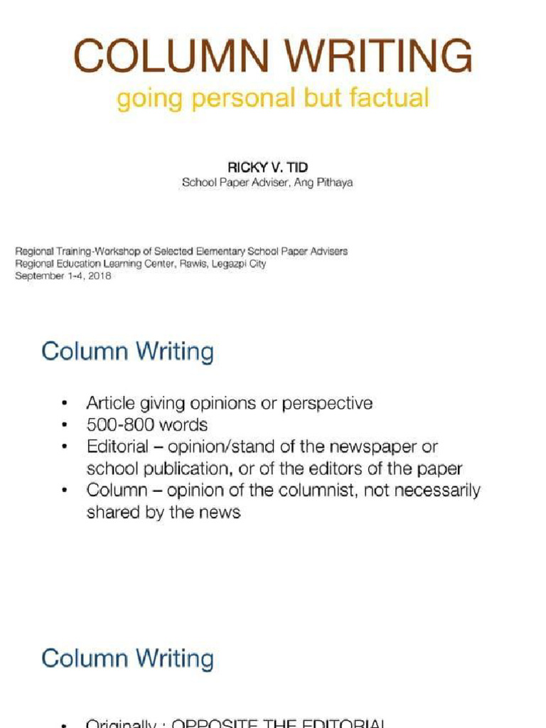 Column Writing | PDF
