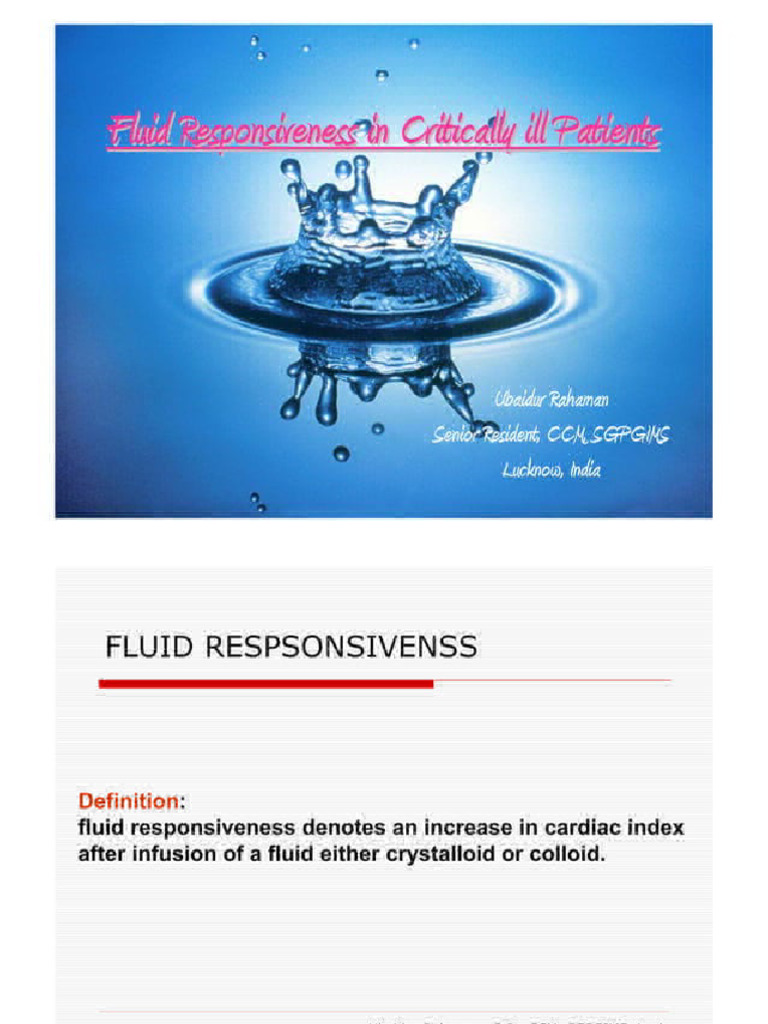 Fluid Responsiveness | PDF