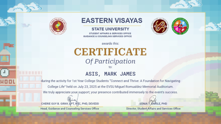 Connect and Thrive 2025 Certificate of Participation | PDF