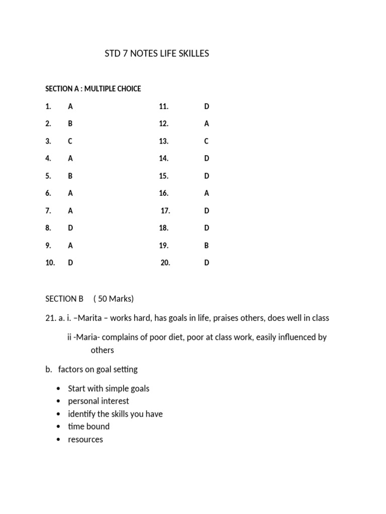 STD 7 Life Skills Notes and MCQs | PDF | Sexually Transmitted Infection ...