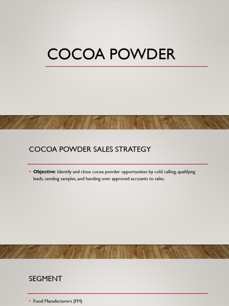 Cocoa Powder Sales Strategy Guide | PDF
