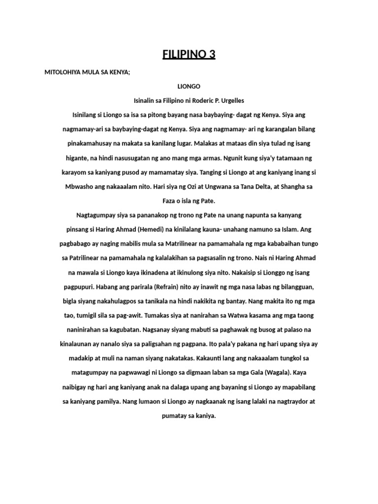 Filipino 3 | PDF