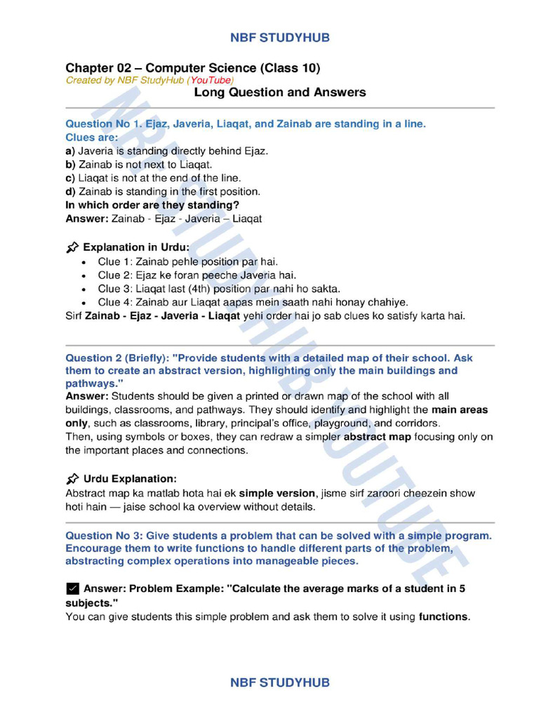 Class 10 Chapter 2 Long Question Answers | PDF