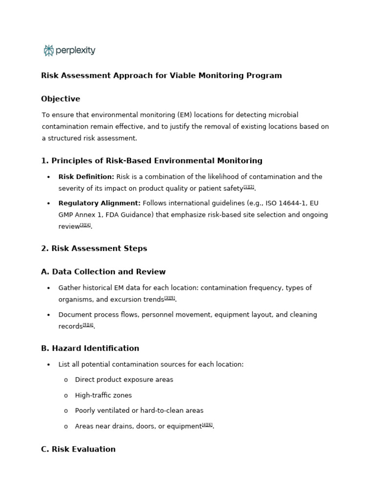 Risk-Based Environmental Monitoring Guide | PDF | Risk | Risk Assessment
