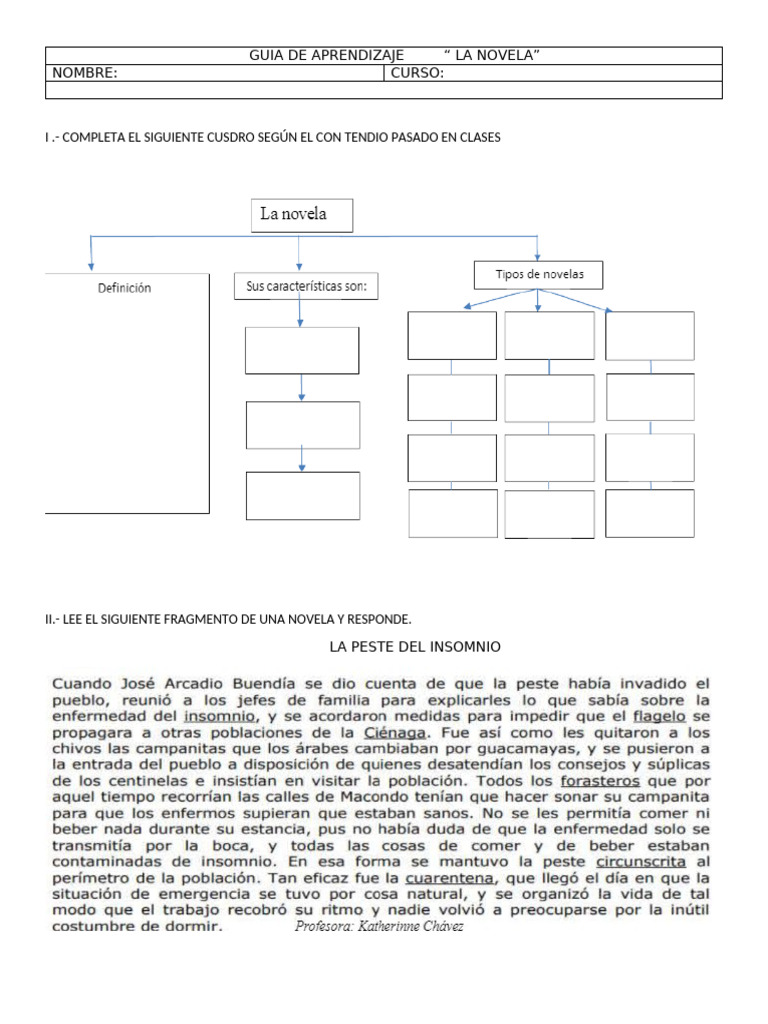 Guia de Aprendizaje La Novela | PDF