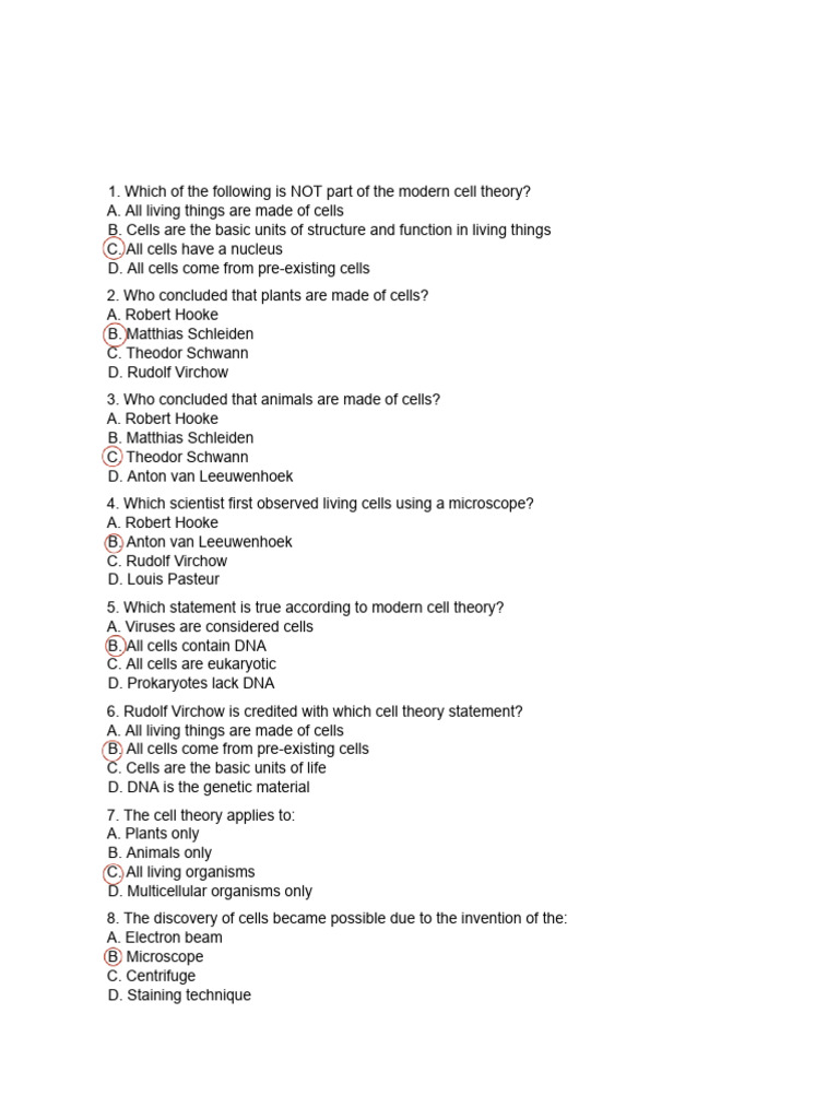 Cell Theory and Mitosis Quiz Questions | PDF | Meiosis | Cell Cycle