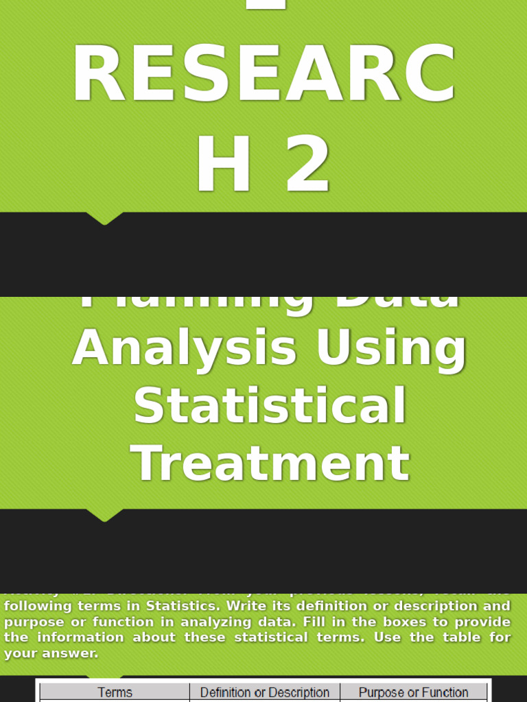 Planning Data Analysis Using Statistical Treatment | PDF | Statistics ...