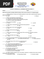 Grade 4 Science Quiz with Answers | PDF | Earth | Sun