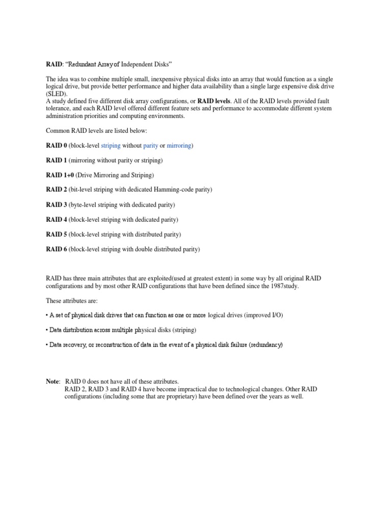 Raid Pdf Computer Data Storage Data