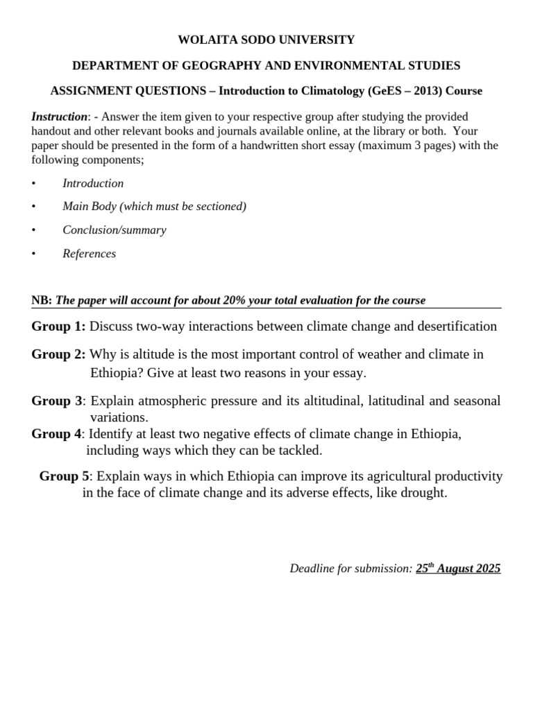 Assgnment Intro To Climatology | PDF