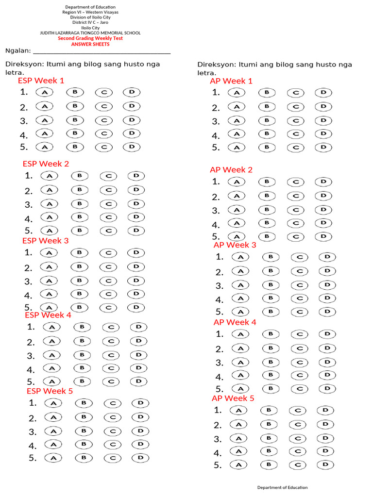 Second Grading Weekly Test Sheets | PDF | Chess Openings | Chess