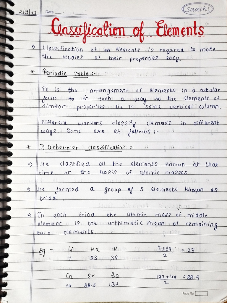 Periodic Table and Classification | PDF
