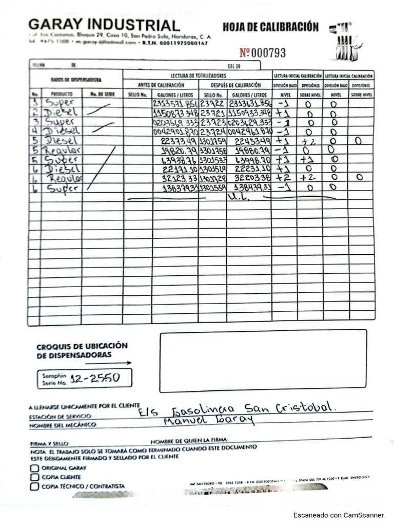 Hoja de Calibración Guatemalita | PDF