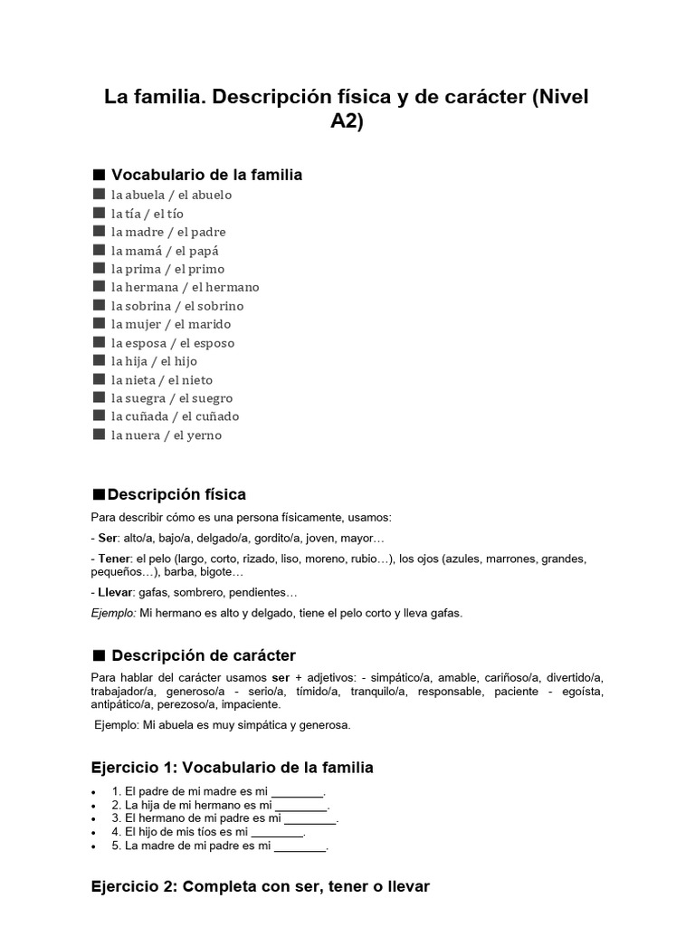 Descripción de la familia y características | PDF