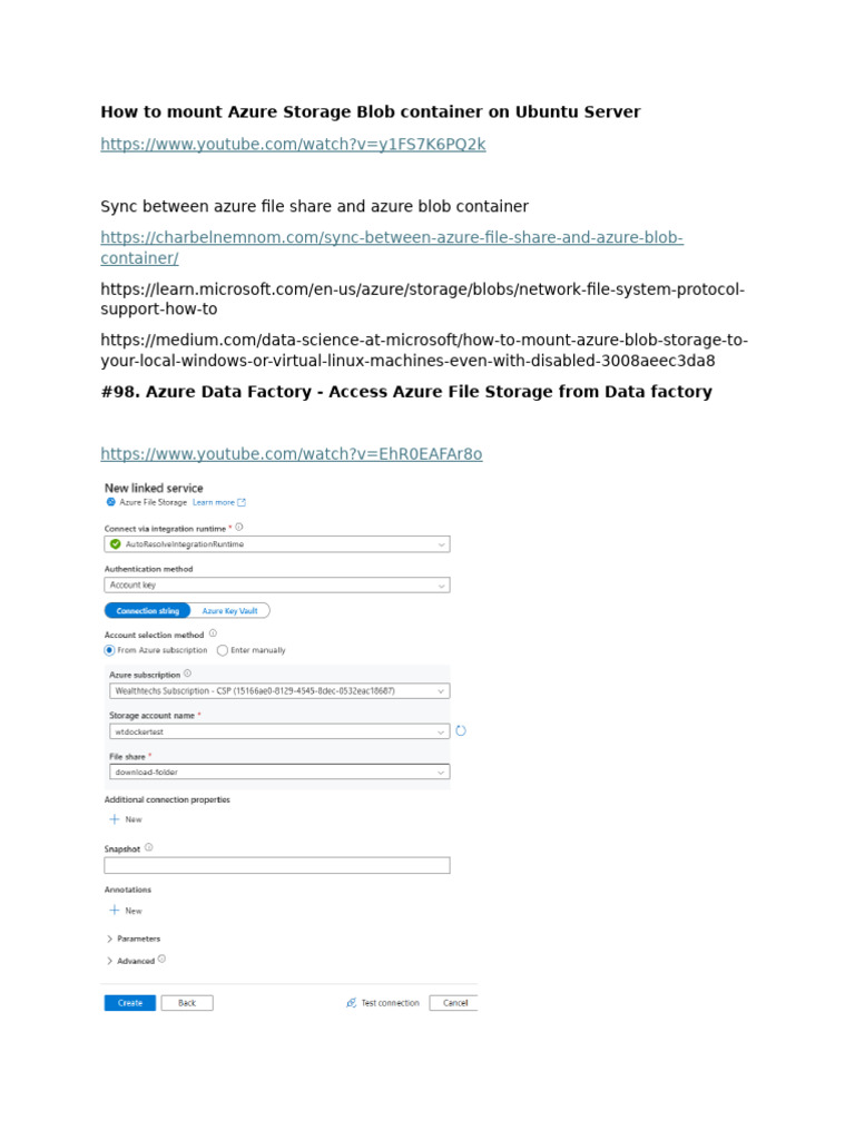 How To Mount Azure Storage Blob Container On Ubuntu Server | PDF
