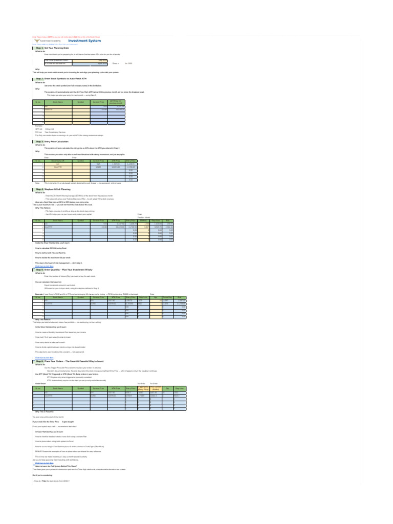 Investment Planning System Guide | PDF | Investing | Stocks