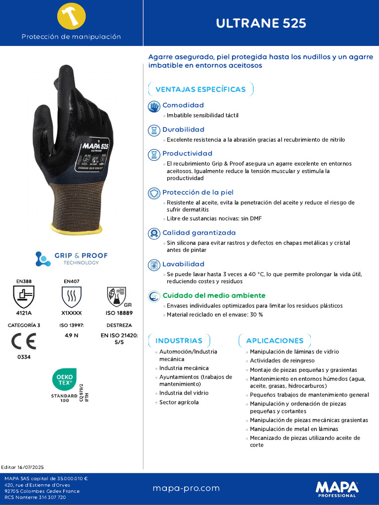 MAPA DataSheet Ultrane 525 Es Es | PDF | Sector secundario de la ...