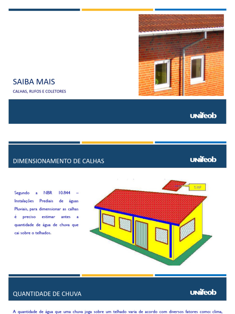 Dimensionamento de Calhas e Rufos | PDF | Chuva