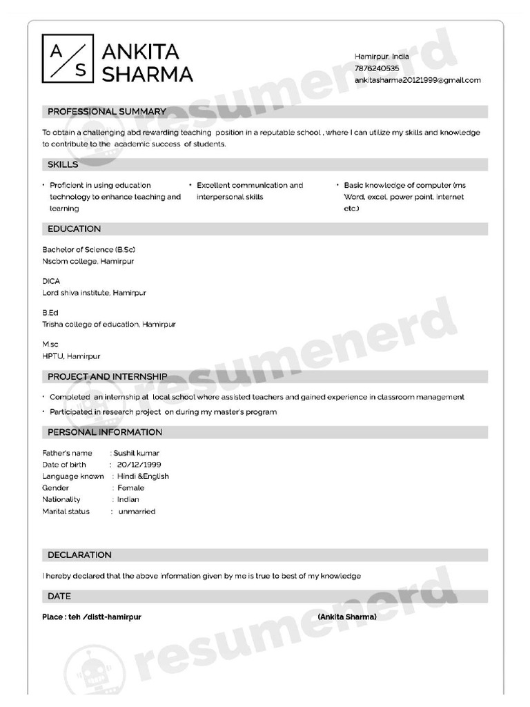 Resume Ankita 2 | PDF