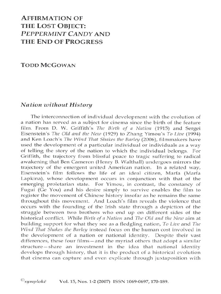 Affirmation of The Lost Object PDF | PDF