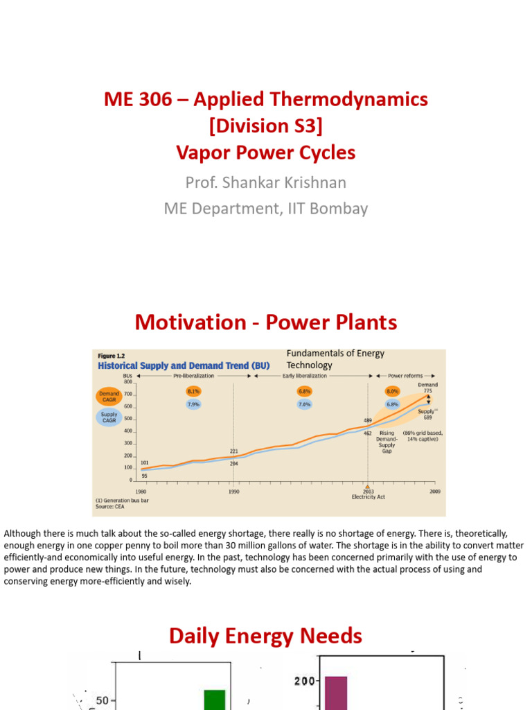 Vapor Power Cycles in Thermodynamics | PDF | Engines | Steam