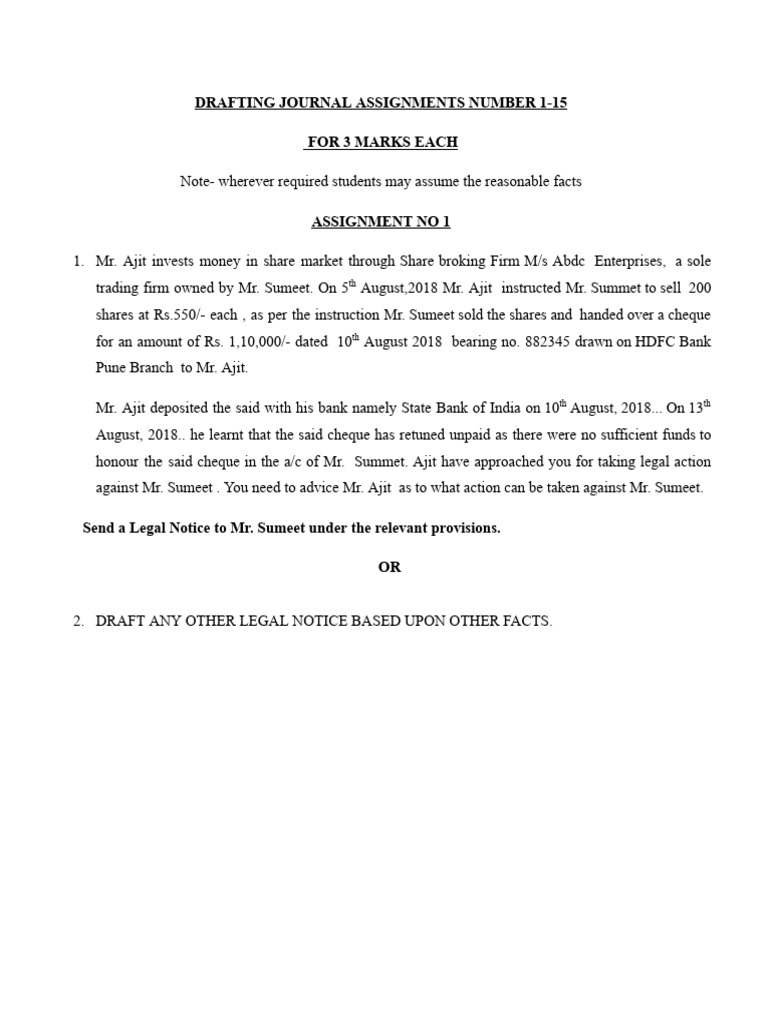 Drafting Assignment 1 - 15 | PDF | License | Bail