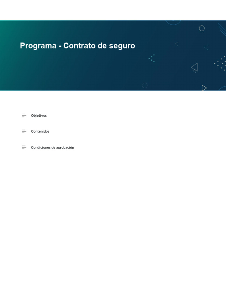 Programa - Contrato de Seguro | PDF | Seguro | Reaseguro