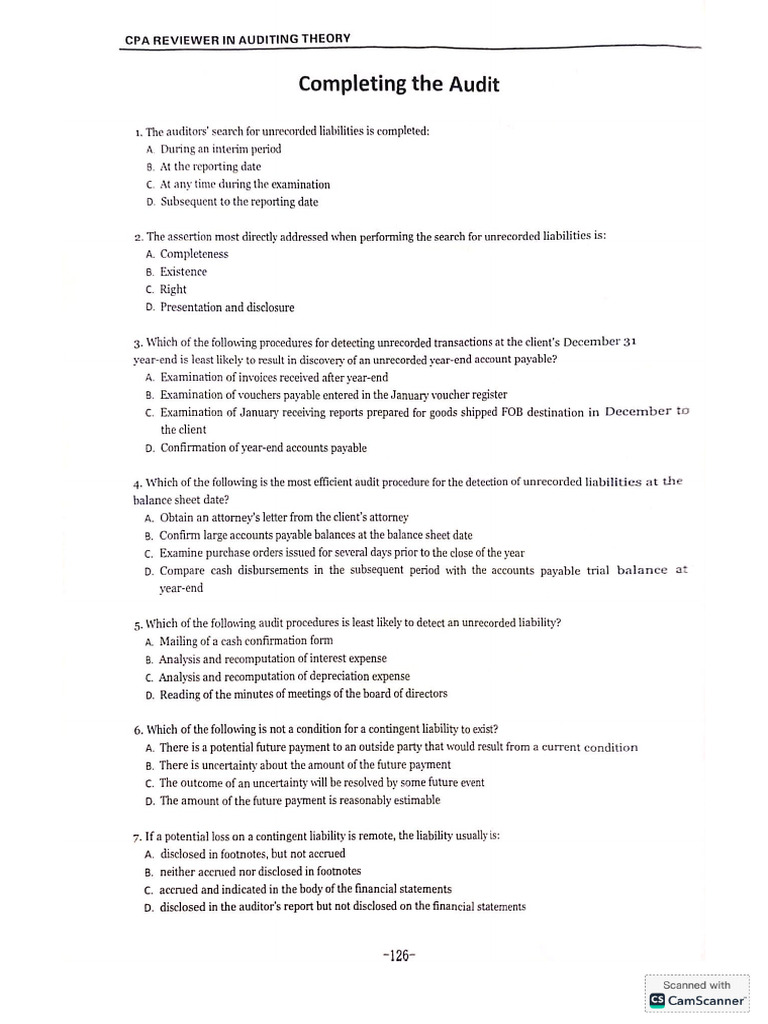 Completing The Audit | PDF