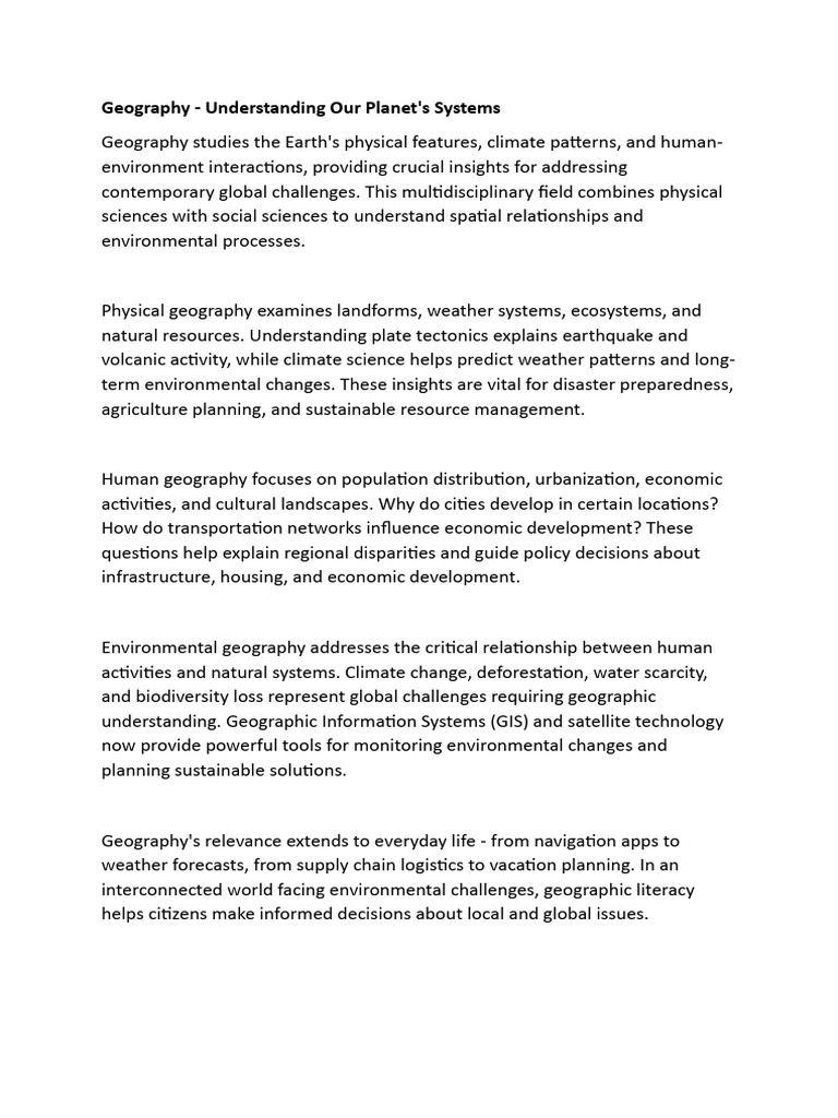 Geography: Earth's Systems Explained | PDF