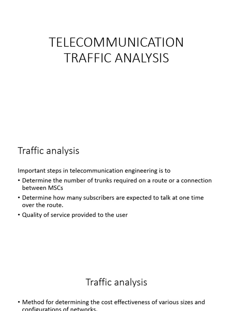 Telecommunication Traffic Analysis Pdf Information And