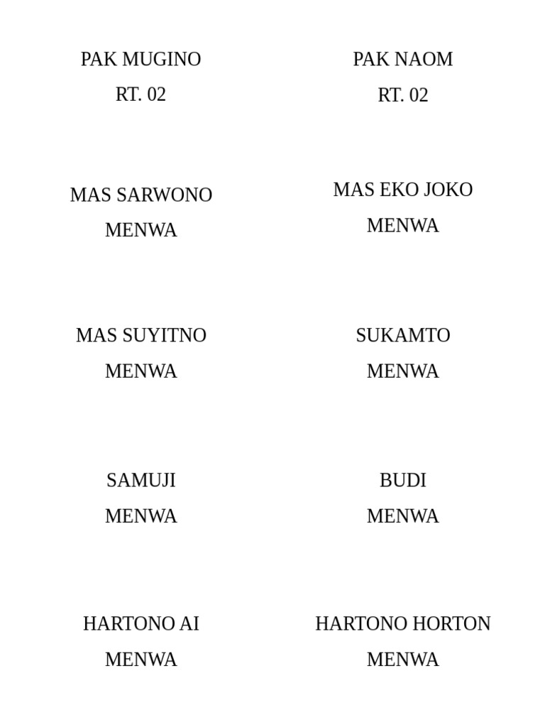 Label Nama 2x5 | PDF