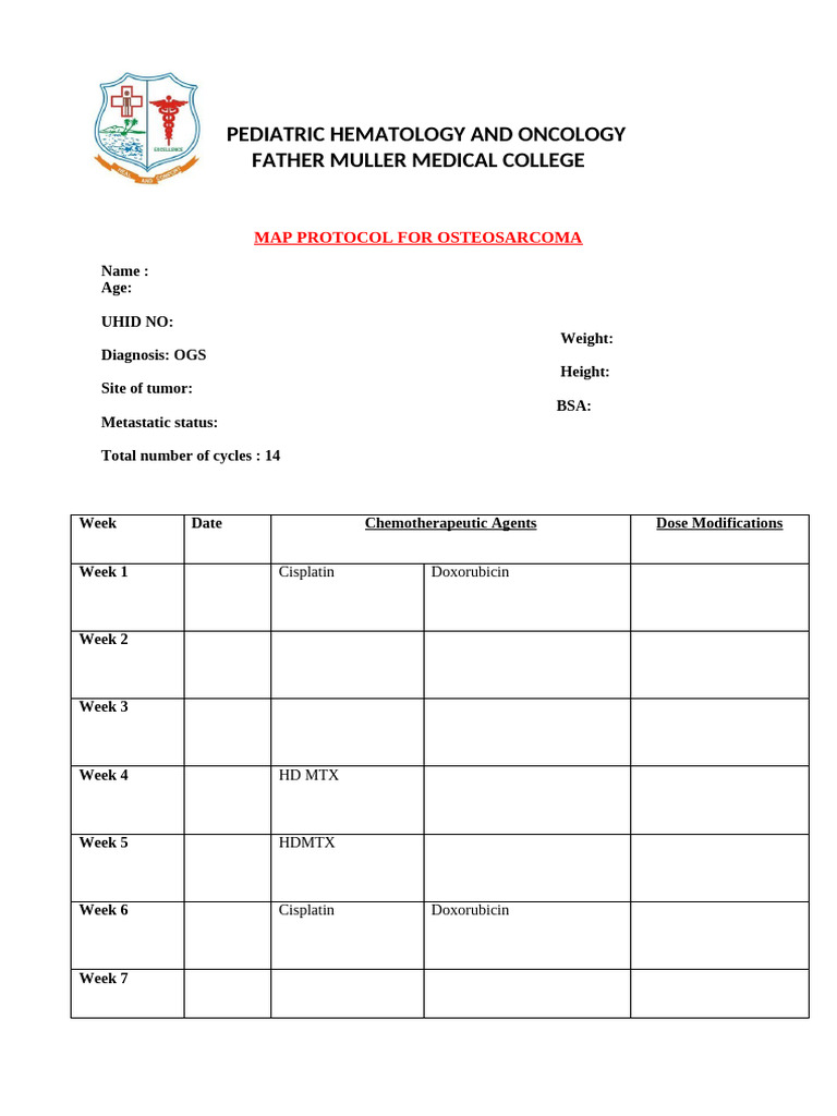 MAP Protocol for Osteosarcoma Treatment | PDF