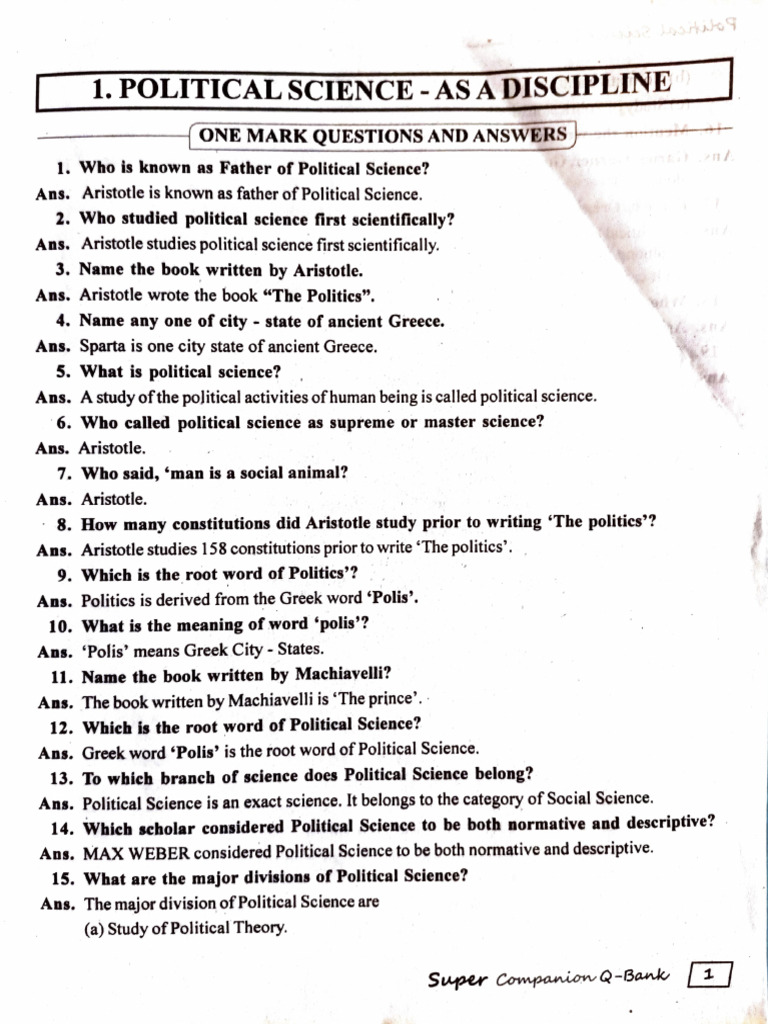 Overview of Political Science Discipline | PDF | Science | Political ...