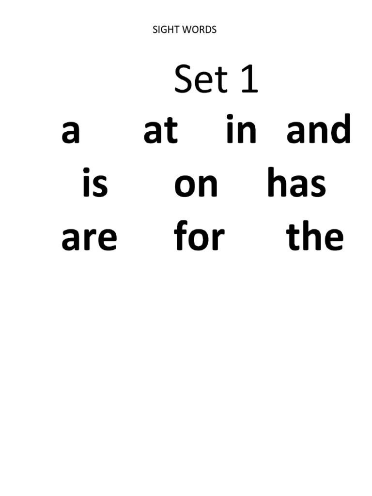 LKG AB C Sight Words Set 1 | PDF